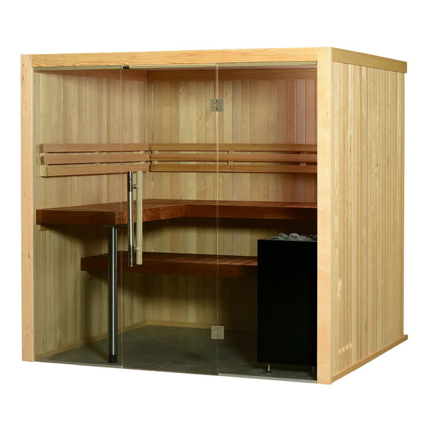 Almost Heaven Titan 6 Person Indoor Sauna Rustic Cedar,Fir Almost ...