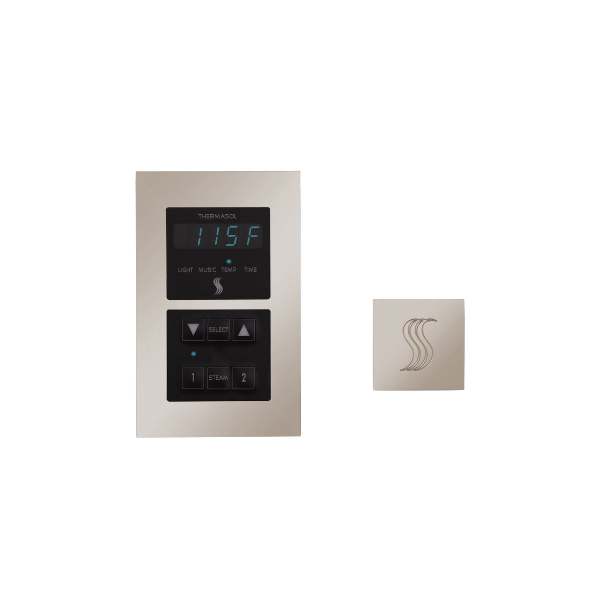 ThermaSol Signature Series Control and Steam Head Kit Square in Polish