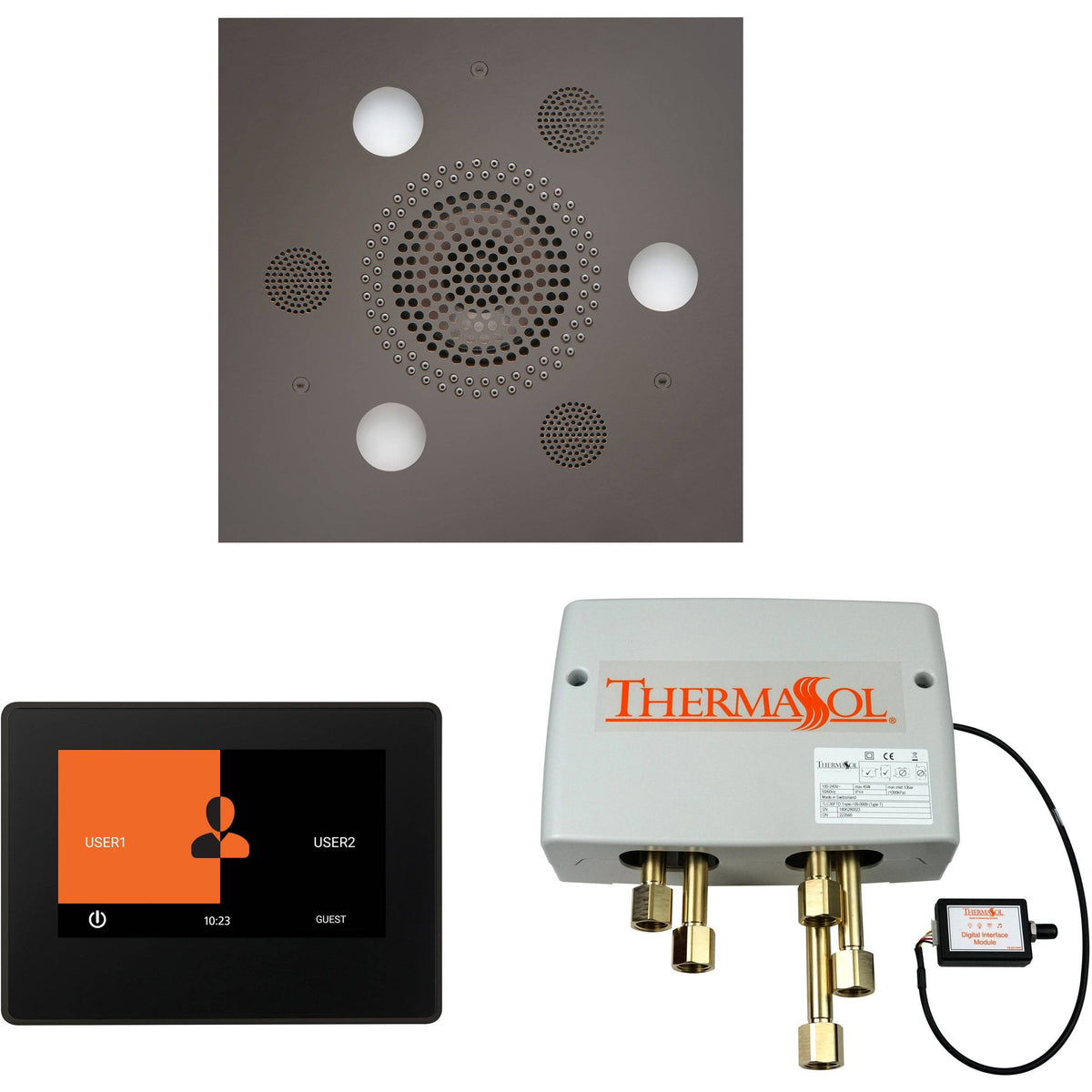 ThermaSol Wellness Shower Package with 7" ThermaTouch Square in Black ...
