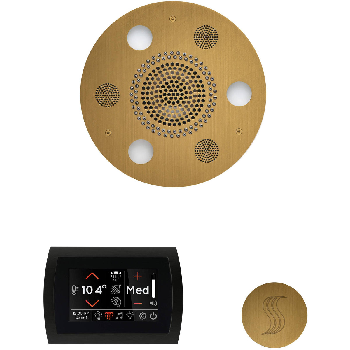ThermaSol Wellness Steam Package with SignaTouch Round in Antique Brass ...